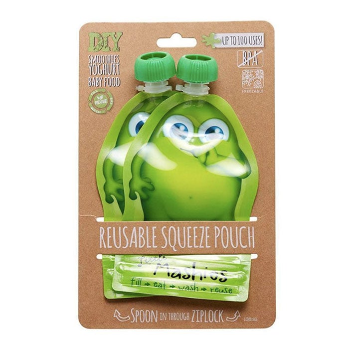 Little Mashies Reusable Squeeze Food Pouch - Green (2 Pack) – PeriodShop